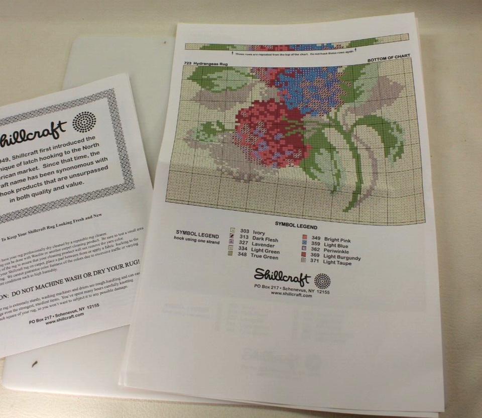 Shillcraft Latch Hook Rug Kit #723 Hydrangea Open Box | eBay