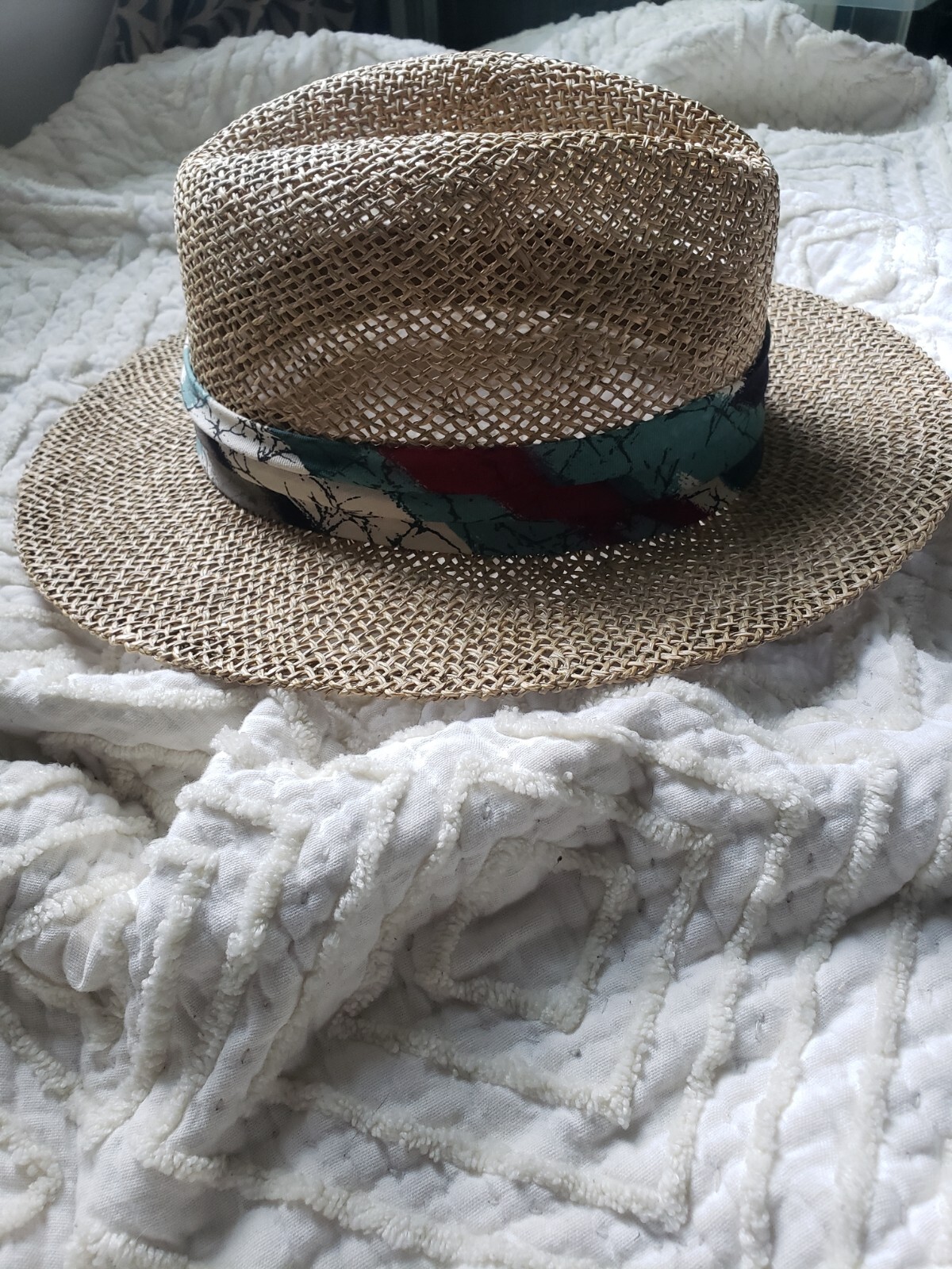 Mens Arlin Straw Hat Fedora Multicolor Band Breathable Beige Natural L ...