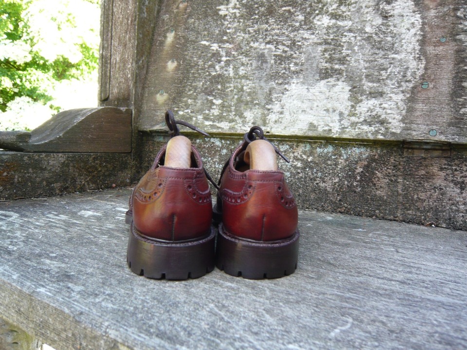 BRITISH ARMY BROGUES SHOES OFFICERS VINTAGE BROWN LEATHER UK8 MENS ...