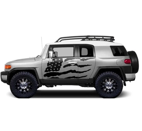 Graphics American Flag Stripe Car Sticker For Toyota FJ Cruiser Side ...