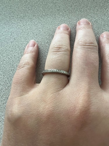 Scott Kay 19k white gold diamond eternity wedding band approximate size ...