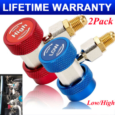 2X Automotive AC A/C Quick Coupler Connector Adapter High Low Side 1/4 ...