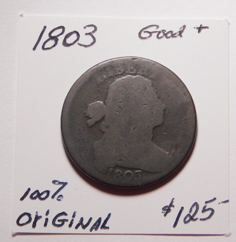 1803 GOOD+ DRAPED BUST LARGE CENT CHOCOLATE BROWN ORIGINAL ONLY $ 69.00 ...