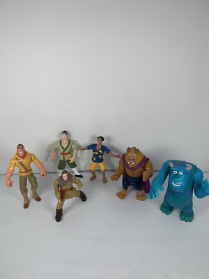 Lot of various Disney Movie character Action Figures Beast Sully Mulan ...