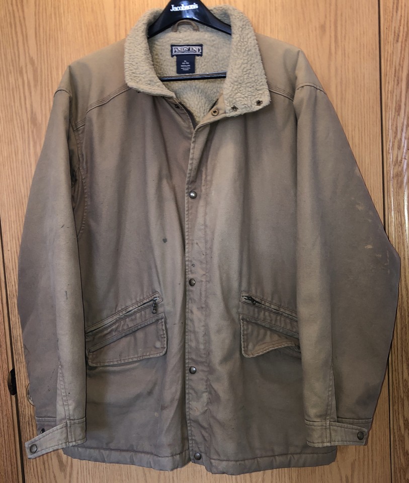 Lands' End Men's Sherpa Lined Barn Coat Men’s XL Regular 46-48 Zip ...