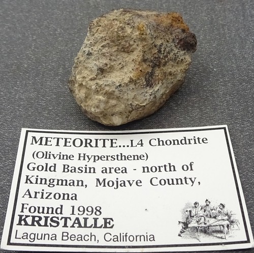 Meteorite, L4 Chondrite, Arizona - Mineral Specimen for Sale | eBay