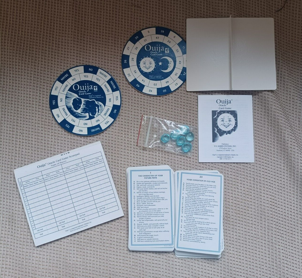 Parker Brothers Ouija Oracle Card Game ~ 52 Cards & Category/Answer ...