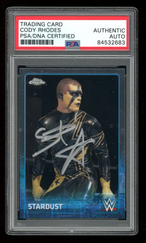 Cody Rhodes "Stardust" PSA/DNA 2015 Topps Chrome WWE Card #66 Signed ...