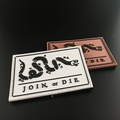PVC Morale Patch Join or Die Velkro (see Pictures for size reference ...