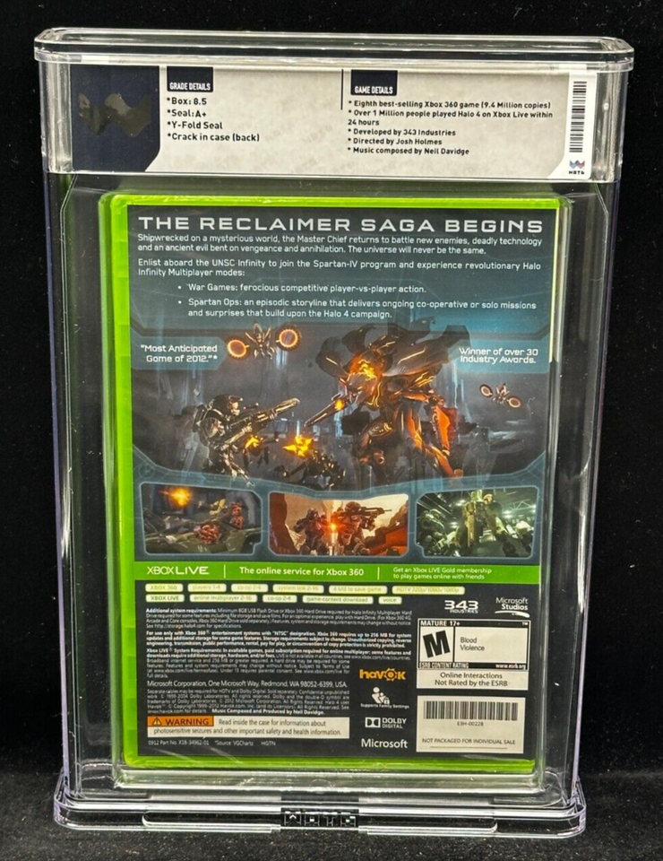 Halo 4 Microsoft Xbox 360 Not For Resale NFR Sealed New WATA 8.5 A+ ...