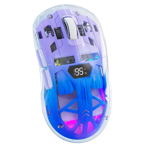 Transparent Mice 2.4Ghz+Bt5.0 Wireless Gaming Mouse Digital Display ...