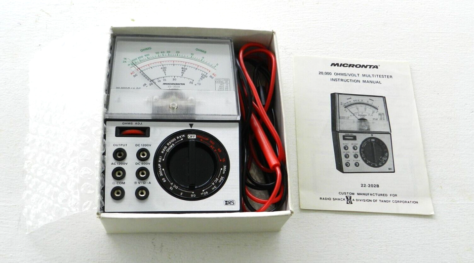 Micronta 25 Range Multitester Cat No 22-202B - Radio Shack - Made In ...