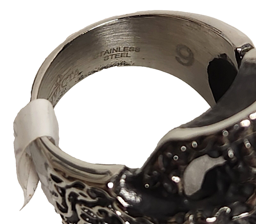 NWT Invicta Unisex Stainless Steel Day of the Dead Skull Ring Size 9 ...