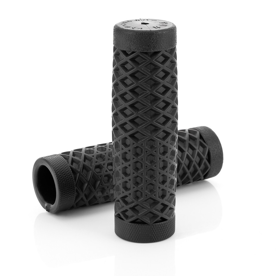 Motorcycle Black Rubber 1 Inch Handle Bar Hand Grips Fit For Harley ...