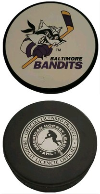 BALTIMORE BANDITS VINTAGE OFFICIAL AHL HOCKEY PUCK VEGUM MFG. MADE IN ...