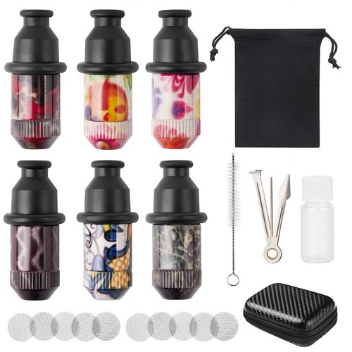 6 Pc Sneak a Toke Mini One Hitter Metal Tobacco Portable Smoking Pipe ...