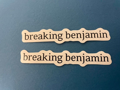 Lot (2) BREAKING BENJAMIN 3/8" x 3" Band Logo STICKERS Black FAST! FREE ...