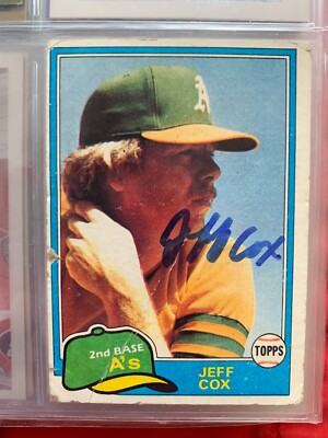 JEFF COX AUTOGRAPHED SIGNED 1981 TOPPS CARD A'S COA | eBay
