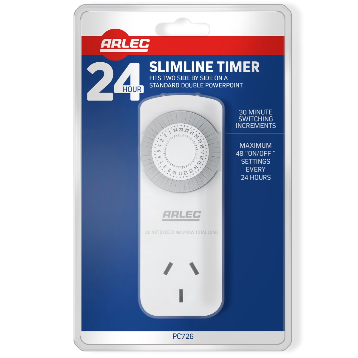 Arlec Slimline 24 Hour Analogue Timer Powerpoint Timer AU Plug 30min arlec-slimline-24-hour-analogue-timer-powerpoint-timer-au-plug-30min