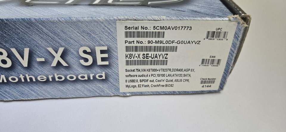 Asus K8V-X SE Motherboard X Series Socket 754 New Open Box | eBay