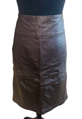 Sexy Black Leather A-Line Skirt Glam City Careerwear Jaclyn Smith L ...