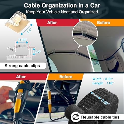 Dash Cam Cable Management Kit Auto Trim Tool Clips Adhesive Ties | eBay