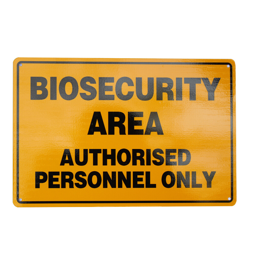 3x Warning Sign Biosecurity Area authorized Personnel Only Staff Metal ...