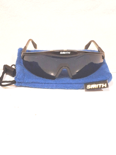 Smith Sport Shield Sunglasses Black w/Gray Lens w/Orig Bag | eBay