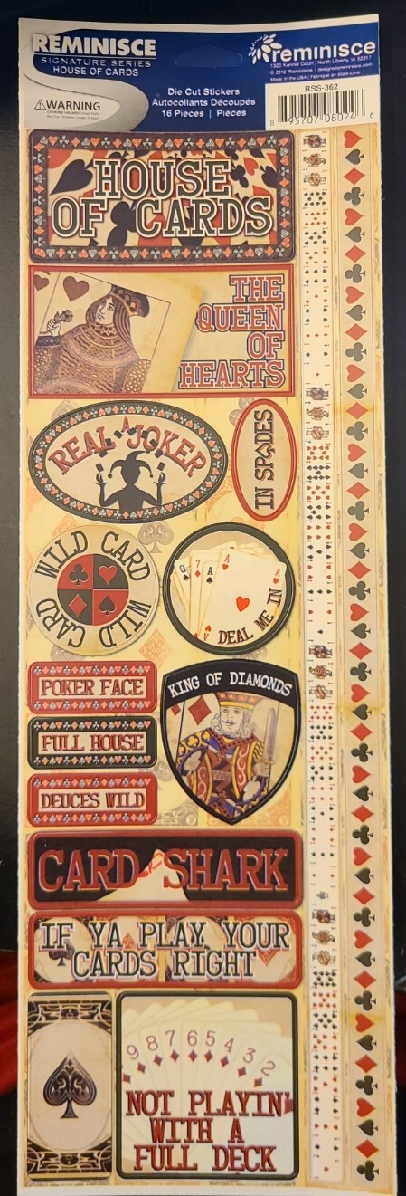 Reminisce - House of Cards - Playing Cards - Die Cut Sticker Sheet - 16 ...
