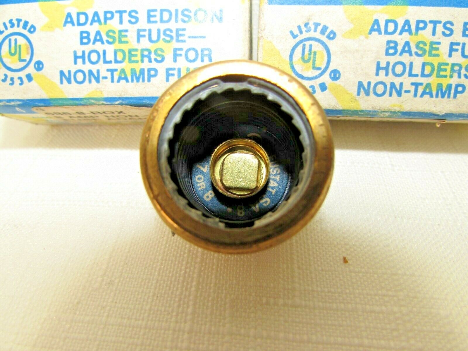 LOT OF 8 EAGLE Fustat SA8 EDISON NON TAMP Fuse Adapters 8 Amps NEW OLD ...