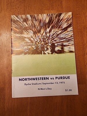 1975 NORTHWESTERN VS PURDUE Big 10 Football Program Dyche Stadium | eBay