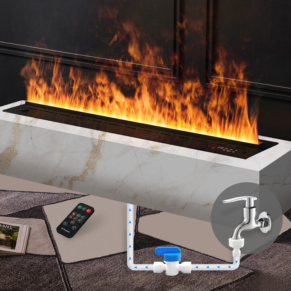 3D Electric Fireplace With Remote Control, Flame Color, Connect The ...
