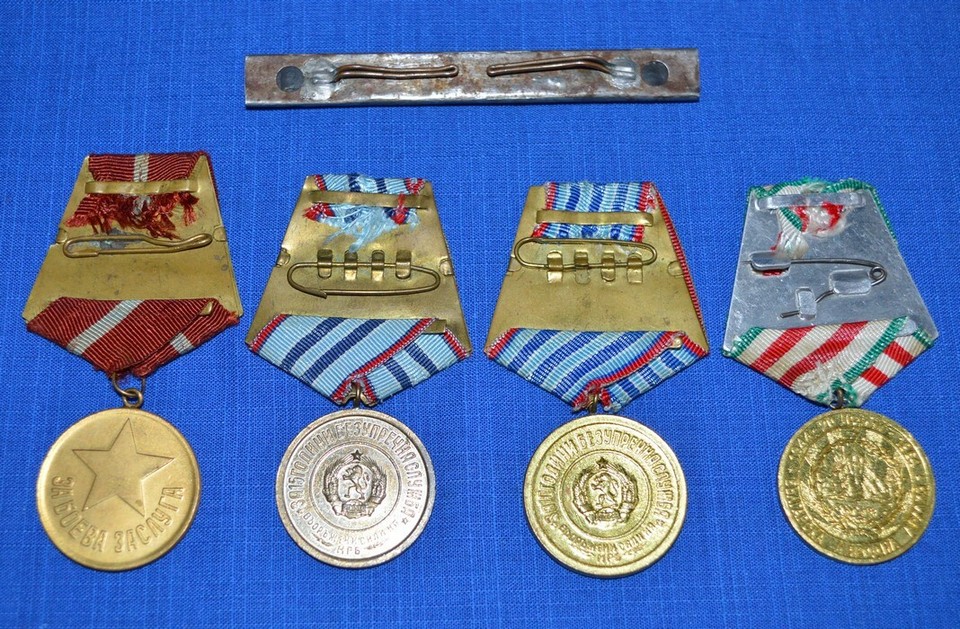 Lot of 4 Bulgarian Army Communist Medals + match Ribbon Pack Bar | eBay