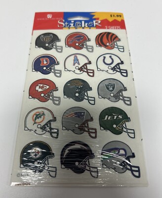 Vintage 90’s American Greetings Complete NFL Team Helmet Logo Sticker ...