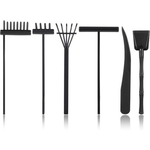 Mini Zen Garden Kit with 6 Pcs Rake Tools Sand Casting Set Meditation ...