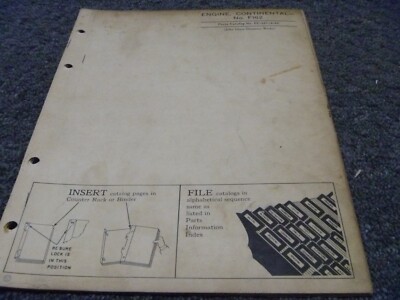 John Deere F162 Continental Engine Parts Catalog Manual PC-237 | eBay
