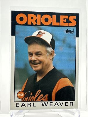 1986 Topps Earl Weaver Baseball Card #321 NM-Mint FREE SHIPPING | eBay