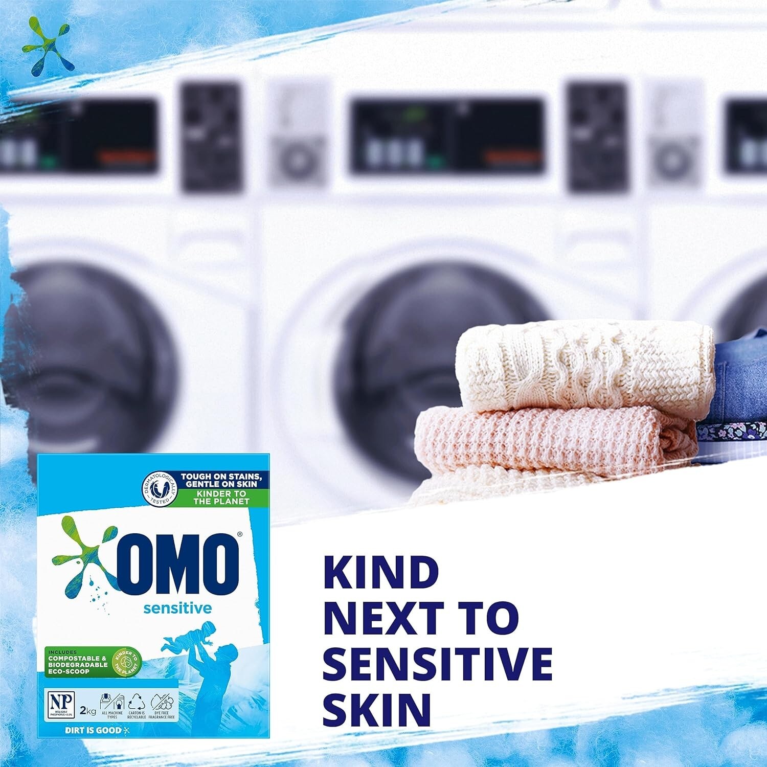 Omo Sensitive Laundry Detergent Washing Powder Front And Top Loader ...
