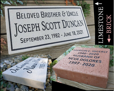 Limestone or Brick Grave Marker Headstone Garden Stone Paver Memorial ...
