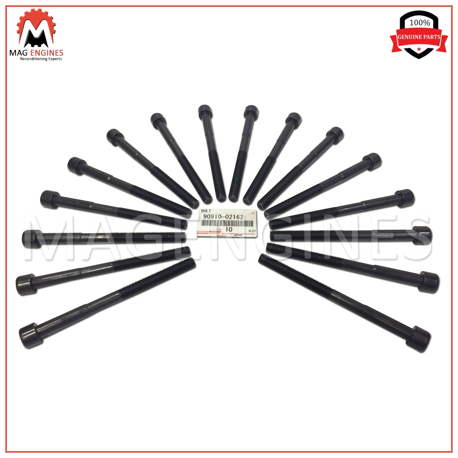90910-02162 GENUINE OEM HEAD BOLT SET TOYOTA 1GR-FE