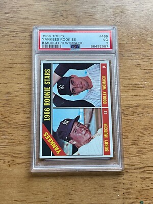DCC: 1966 Topps #469 NY Yankees Rookies Bobby Murcer Dooley Womack PSA ...