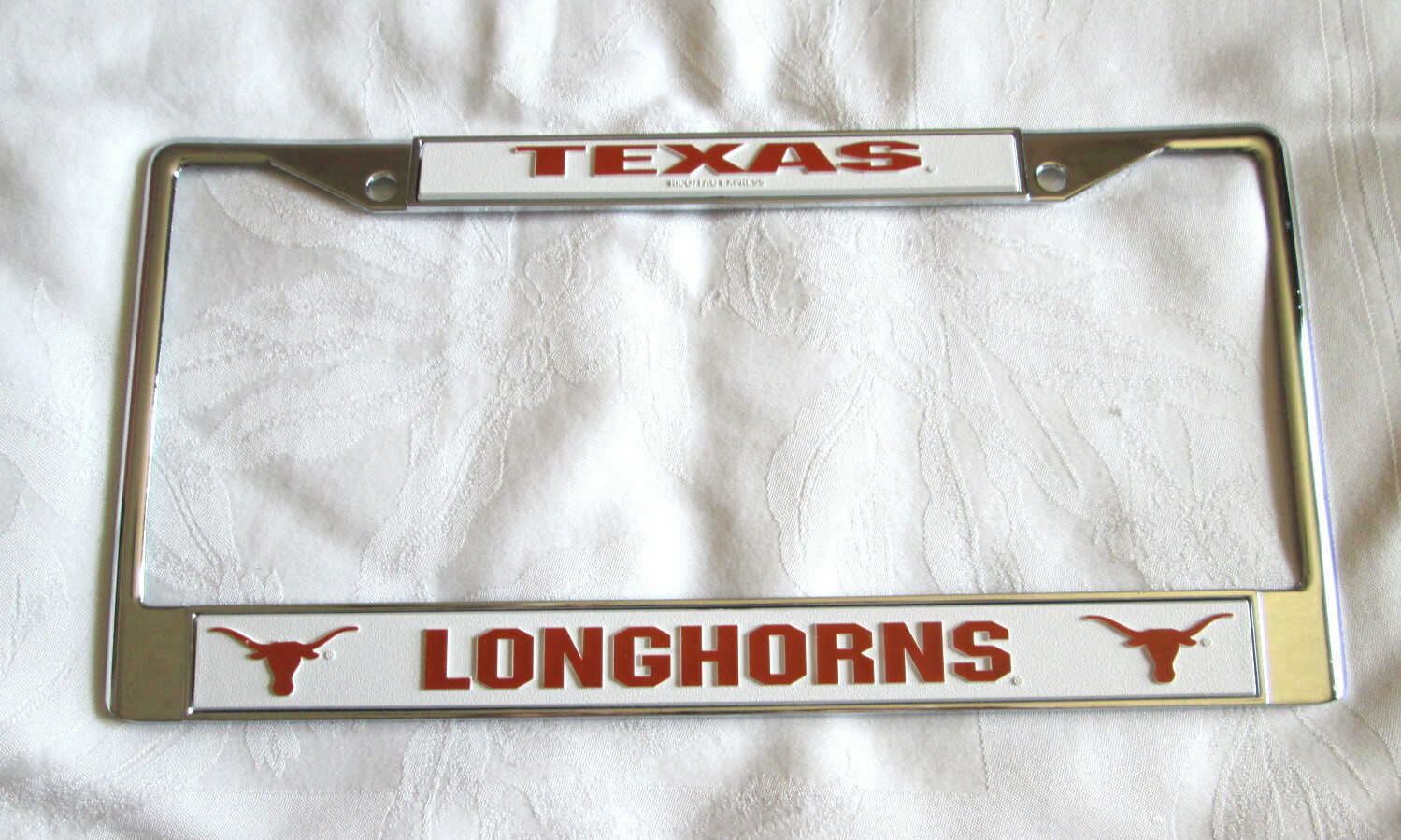 TEXAS LONGHORNS EMBOSSED CHROME LICENSE PLATE FRAME #6 - NEW | eBay