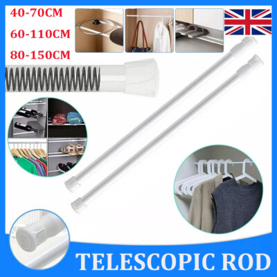 Extendable Spring Loaded Net Rods Telescopic Voile Tension Curtain Rail ...