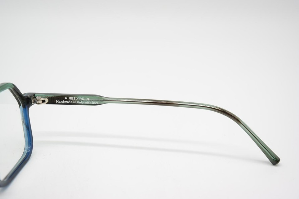 Glasses Res / Rei Alvar 453 Green Blue Angular Frames Eyeglasses New | eBay