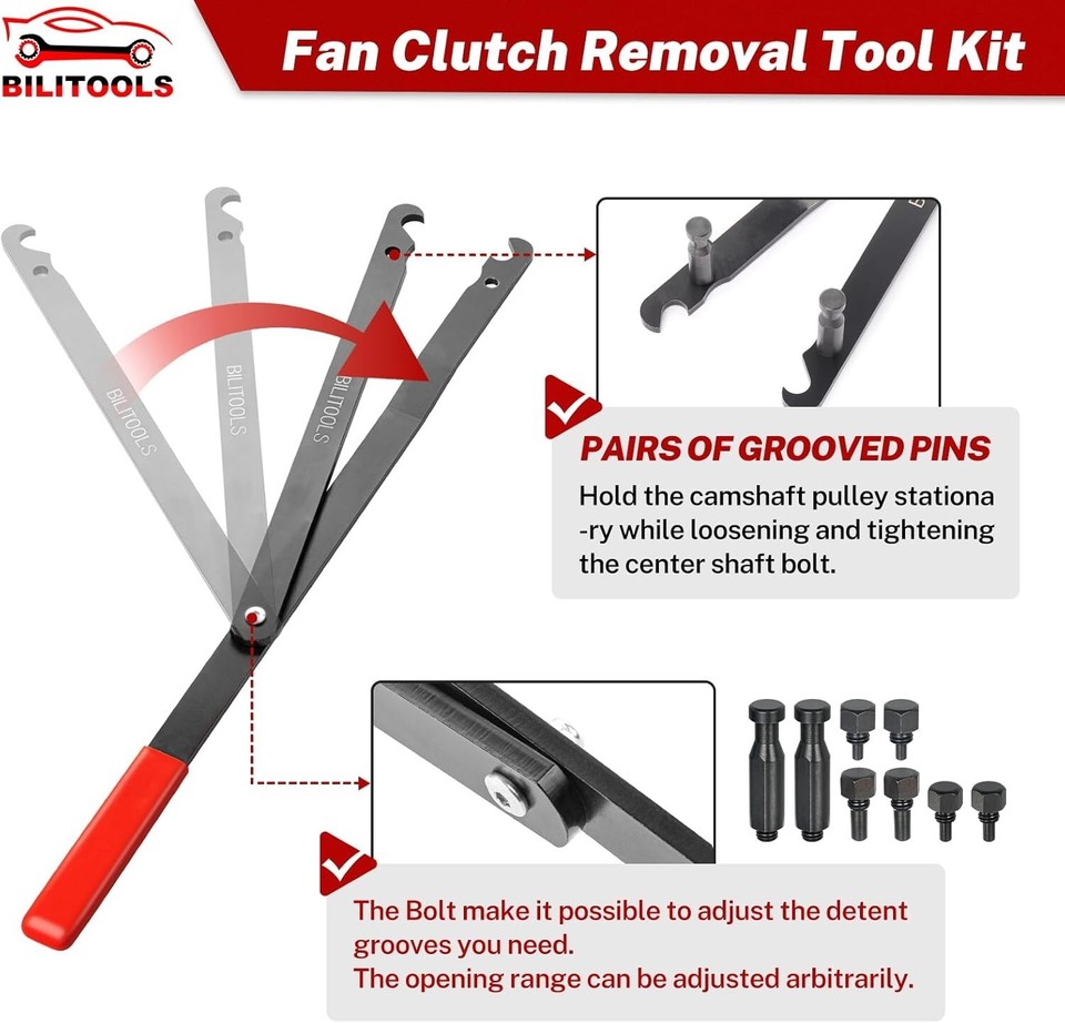 Fan Clutch Removal Tool Kit Fan Clutch Wrench Set 22 36 40 47 51 Mm ...