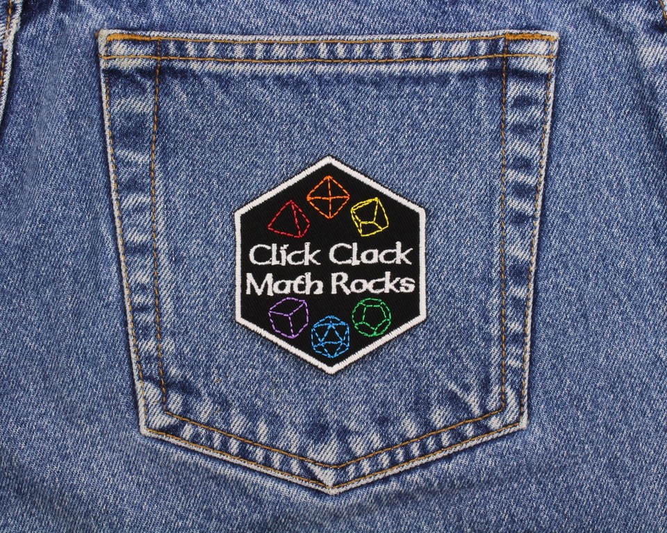 Click Clack Math Rocks Patch - Made in USA - Dice Patch - D&D Patch ...