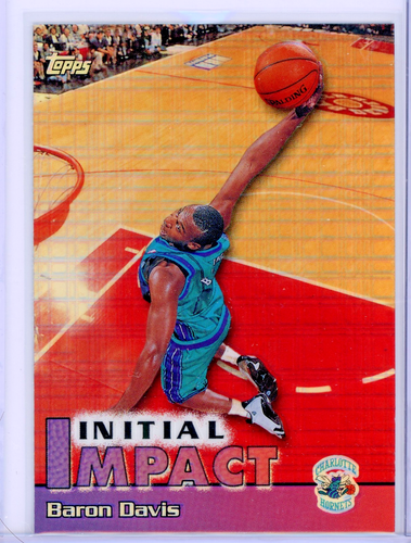 Baron Davis 1999-00 Topps Chrome Refractor Initial Impact Rare Insert ...