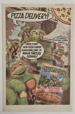 VINTAGE Print Ad B6C5 80s 90s Tmnt Teenage Mutant Ninja Turtles Ceral ...