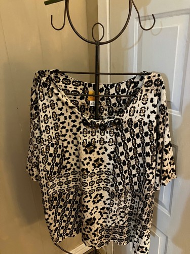 Ruby Rd. (3X) leopard print pullover short sleeve blouse. | eBay
