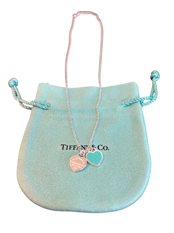 Return to Tiffany Mini Blue Heart Tag Necklace Tiffany & Co 18” | eBay
